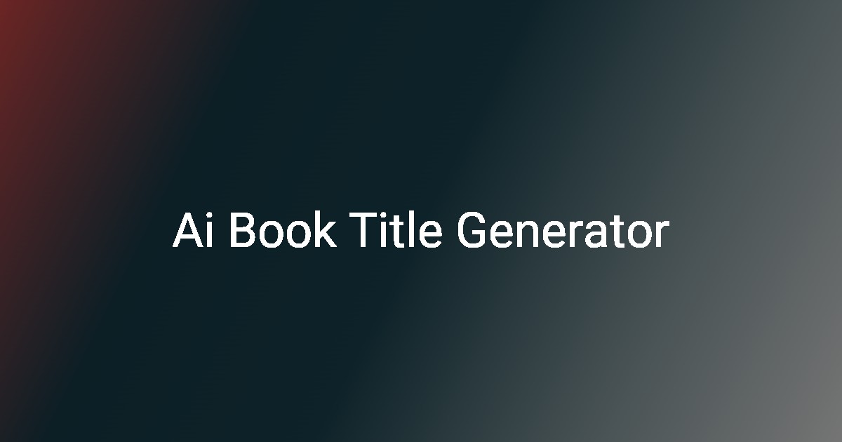 Ai Book Title Generator - Push By AI
