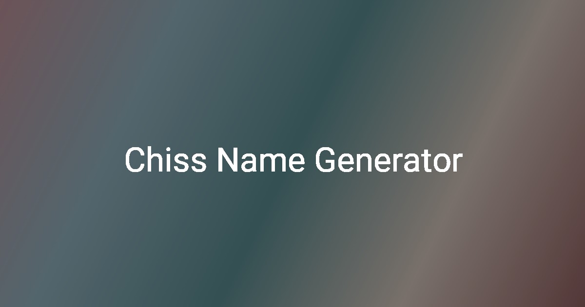 Chiss Name Generator - Push By AI