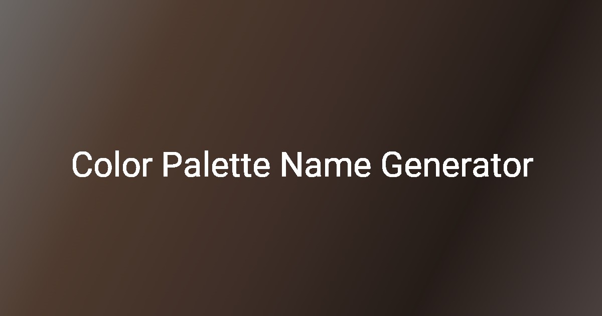 Color Palette Name Generator - Push By AI