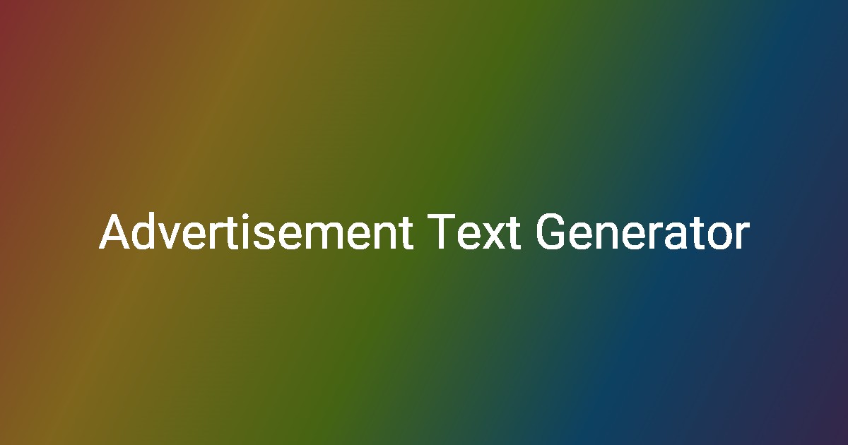 Advertisement Text Generator - Push By AI