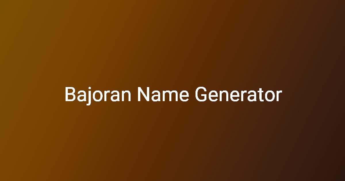 Bajoran Name Generator - Push By AI