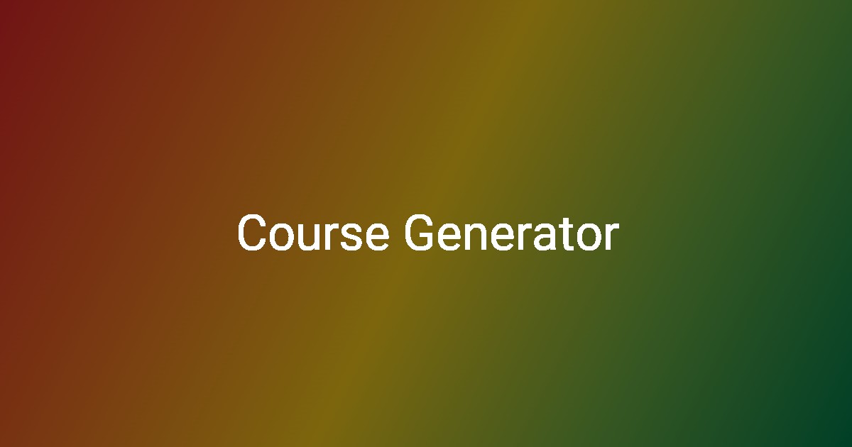 Course Generator - Push By AI