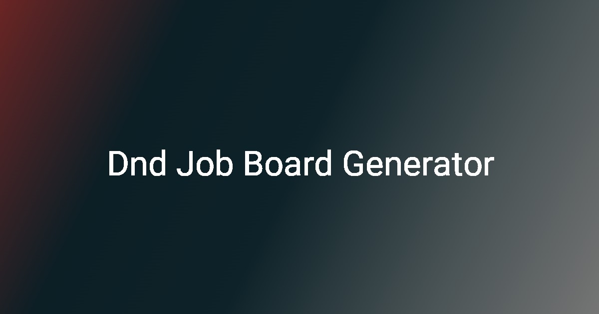 Dnd Job Board Generator - Push By AI